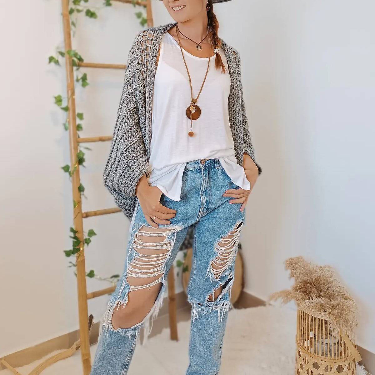 🍂Autumn Sale - 50% Off!💕🧶Women's Knitted Cocoon Shawl🧣 – saviving